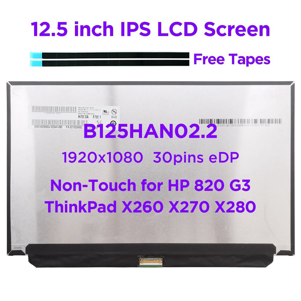 Tela LCD Para Laptop IPS De 12.5 Polegadas B125HAN02.2 N125HCE-GN1 Lenovo ThinkPad X260 X270 ...