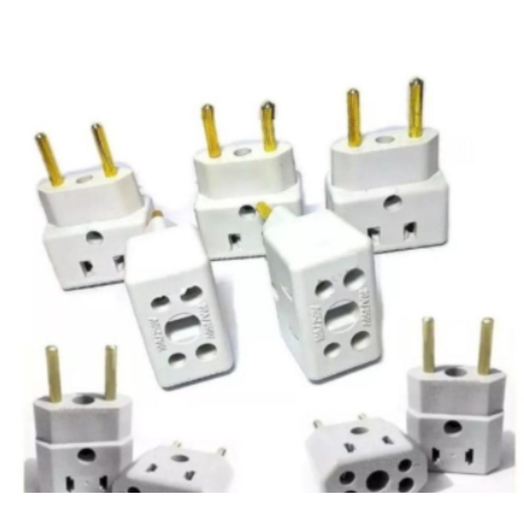 Plug Adaptador de Tomada Branco 10A E 20A Universal c/8 pcS | Shopee Brasil