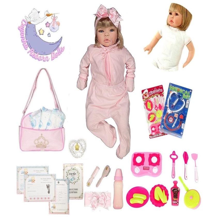 Boneca Bebe Reborn Barata Menina Princesa Enxoval | Shopee Brasil