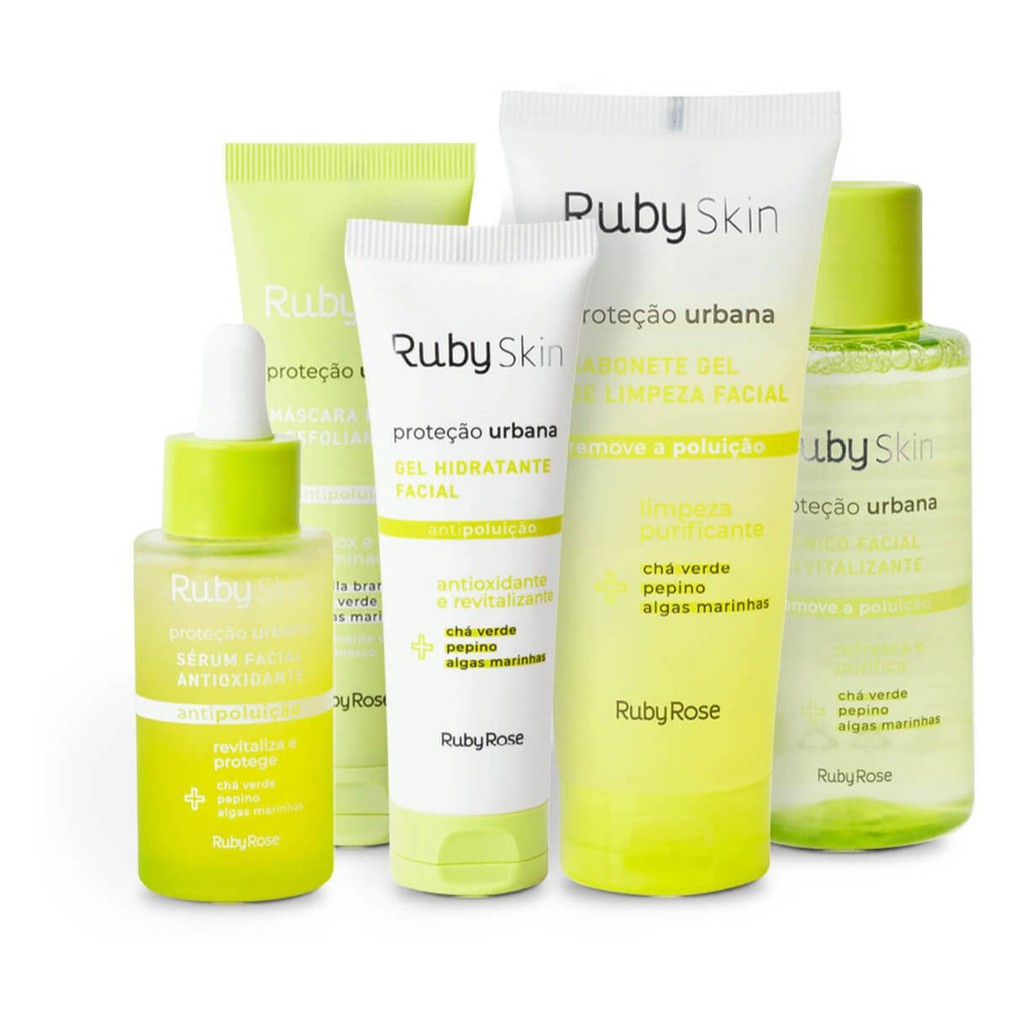 Kit Linha Ruby Skin Proteção Urbana Ruby Rose Facial Anti Poluição - 5 ...