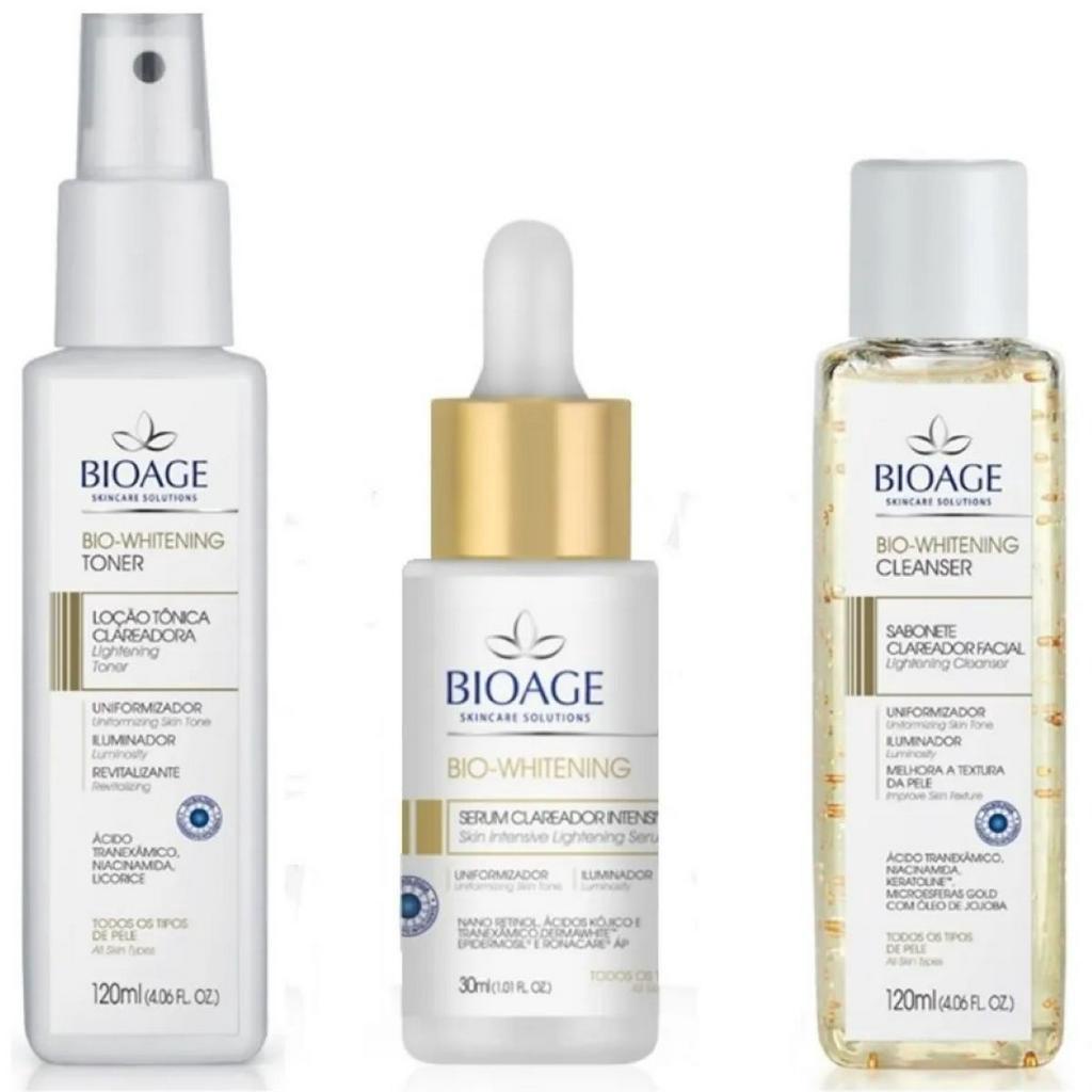 Kit Bio-whitening Clareador Serum + Sabonete + Tônico BIOAGE | Shopee ...
