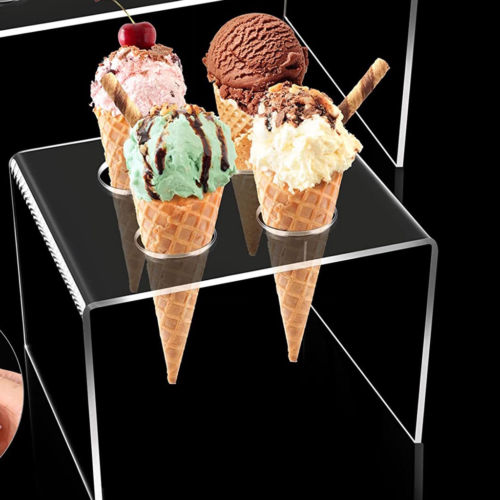 Suporte Temaki Pizza Cone Sorvete Acrílico 04 Cones | Shopee Brasil