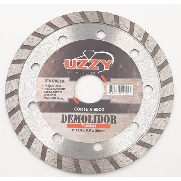 Disco Diamantado Uzzy 110mm X 20mm Turbo Corte A Seco | Shopee Brasil