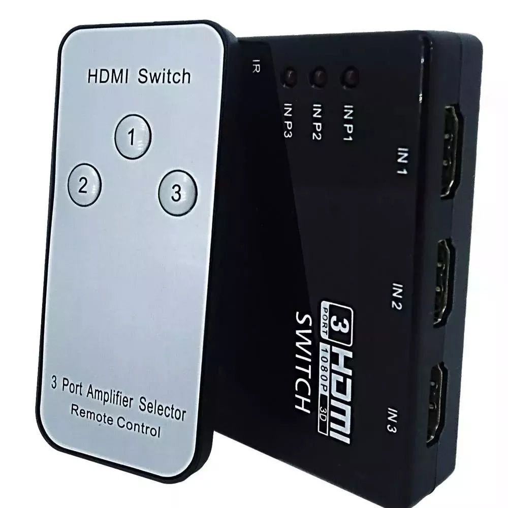 Mini Hub Switch Chaveador Seletor HDMI Controle 3x1 4K HD | Shopee Brasil