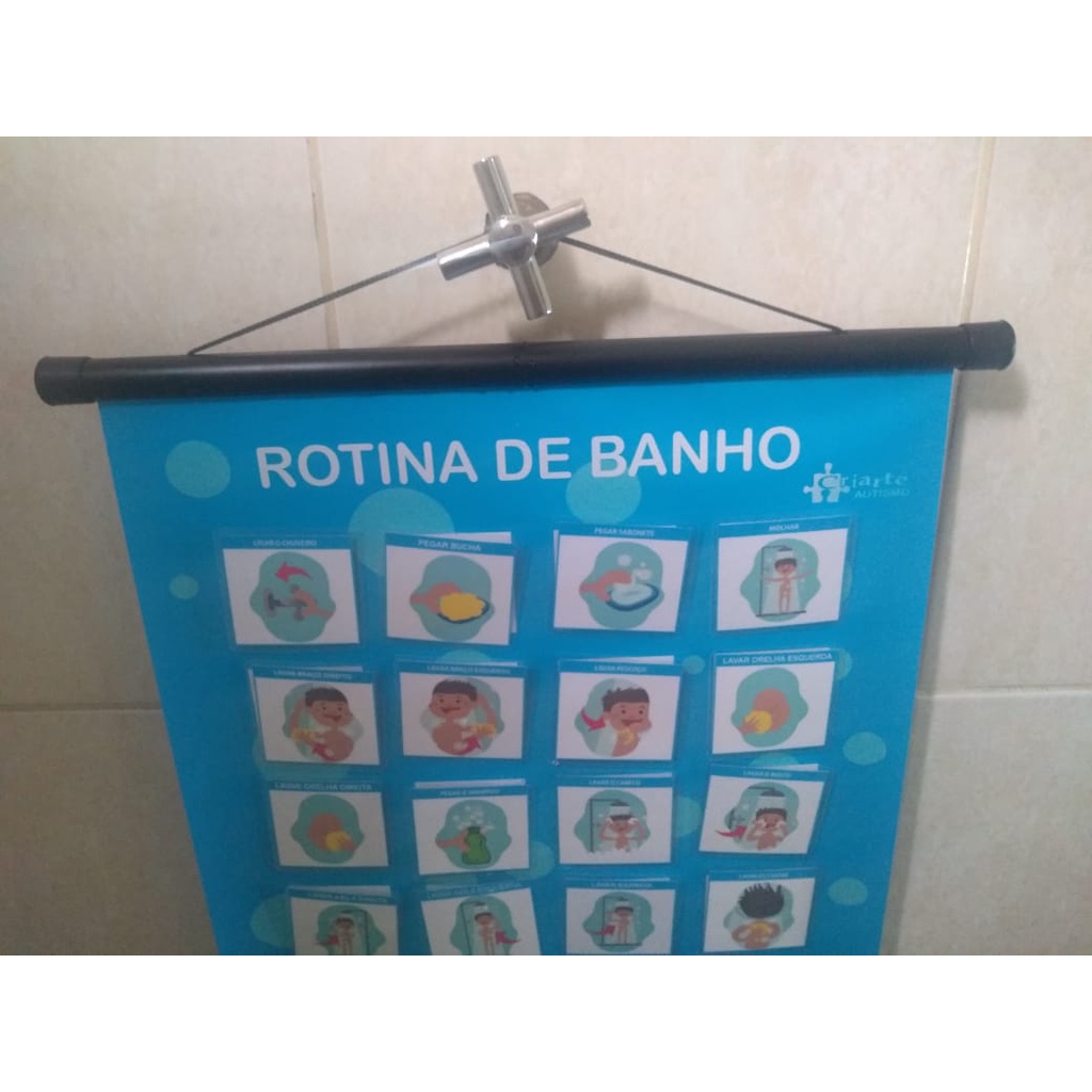 Rotina de Banho Banner com 24 cards Menino | Shopee Brasil
