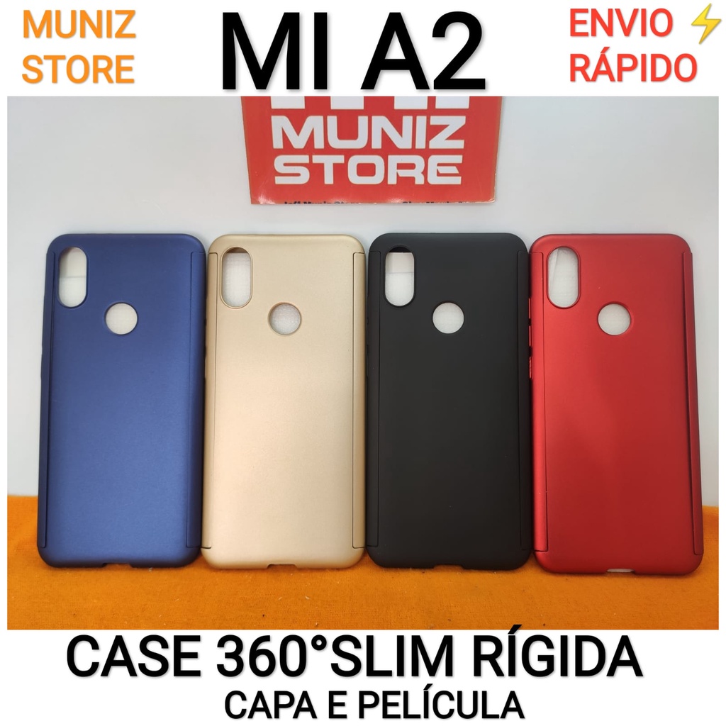 Capa Mi A2 Normal Xiaomi Case 360° Slim Rígida Plástico Capinha Com ...