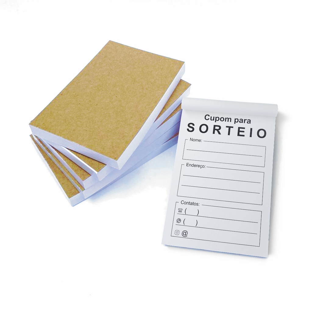 5 Blocos de Cupom para Sorteio Urna c/ 100 Folhas cada | Shopee Brasil
