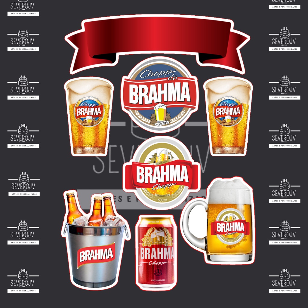 Topo de Bolo Brahma Cerveja | Shopee Brasil