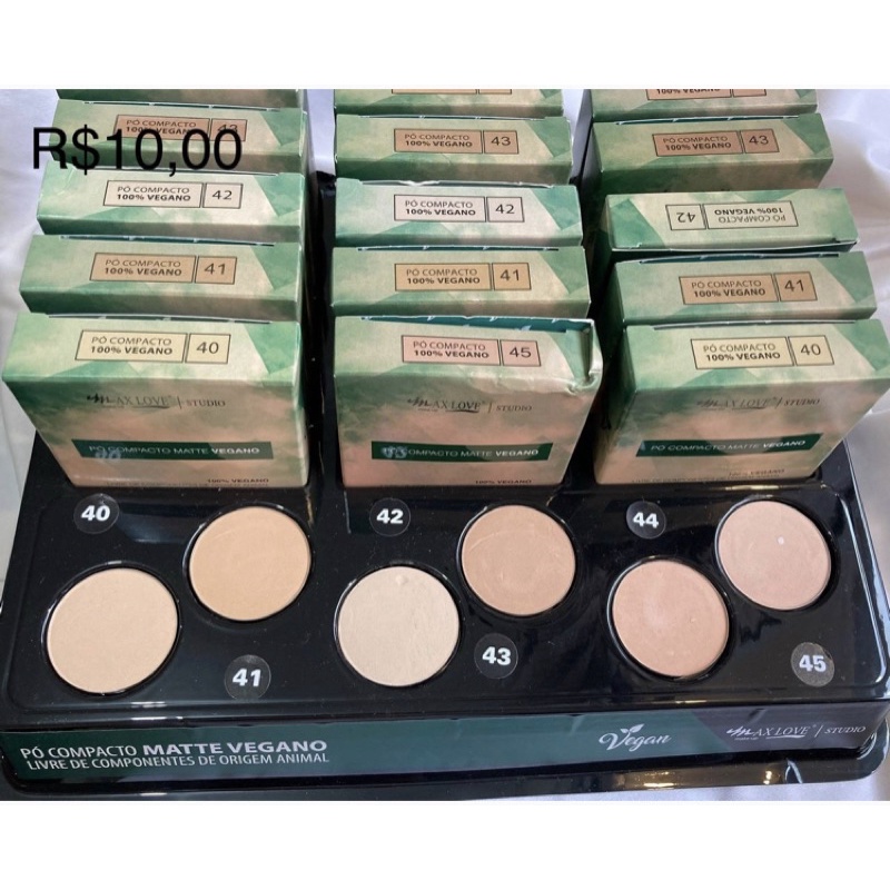 Po Compacto Facial Matte Vegano Claro Medio Max Love | Shopee Brasil