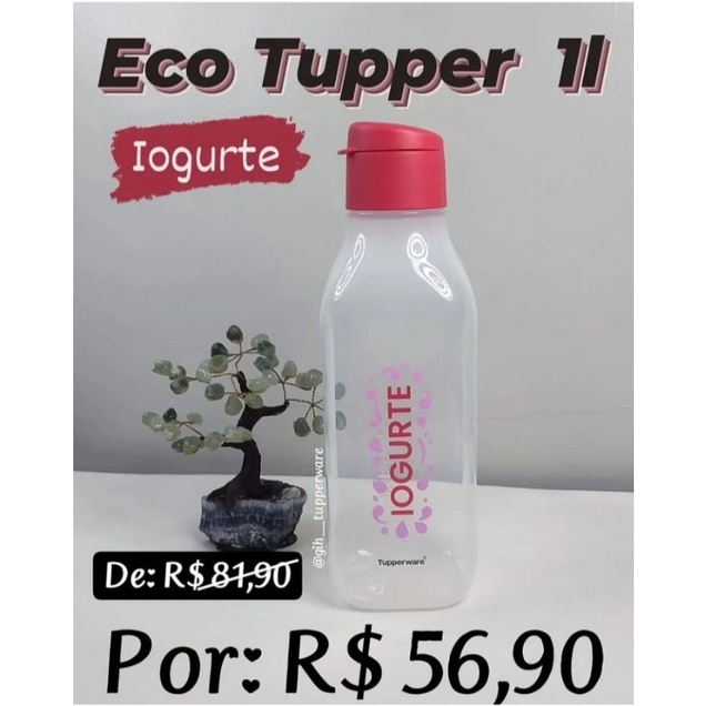 Eco Tupper iogurt 1 litro | Shopee Brasil