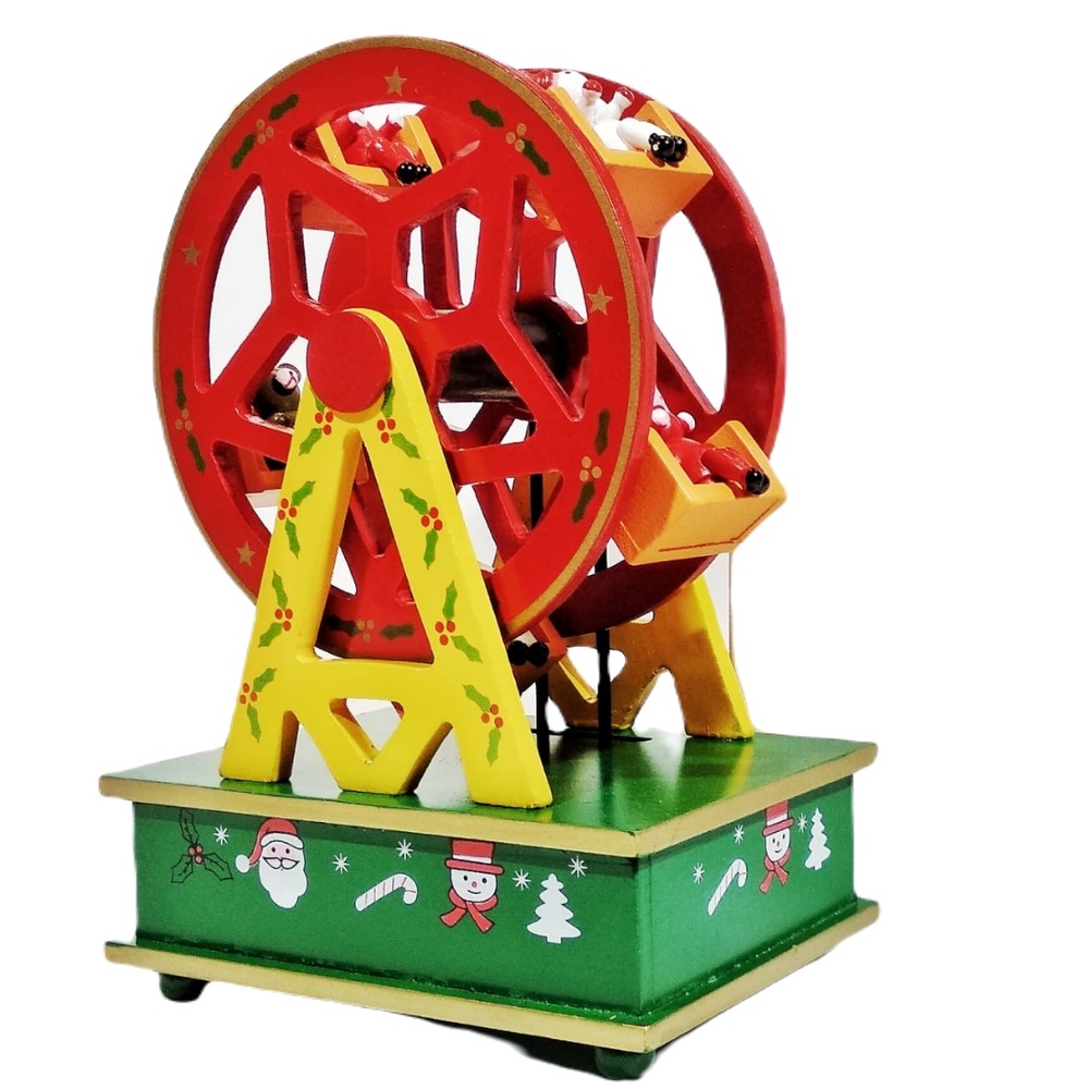 Roda Gigante Musical Todo em Madeira com Movimento a Corda | Shopee Brasil