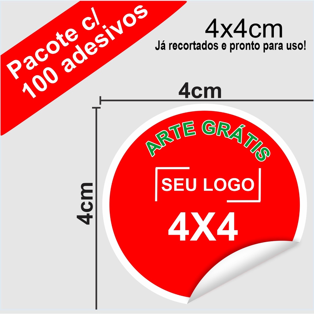 100 Adesivos Personalizado com recorte 4X4 (ARTE GRÁTIS) | Shopee Brasil