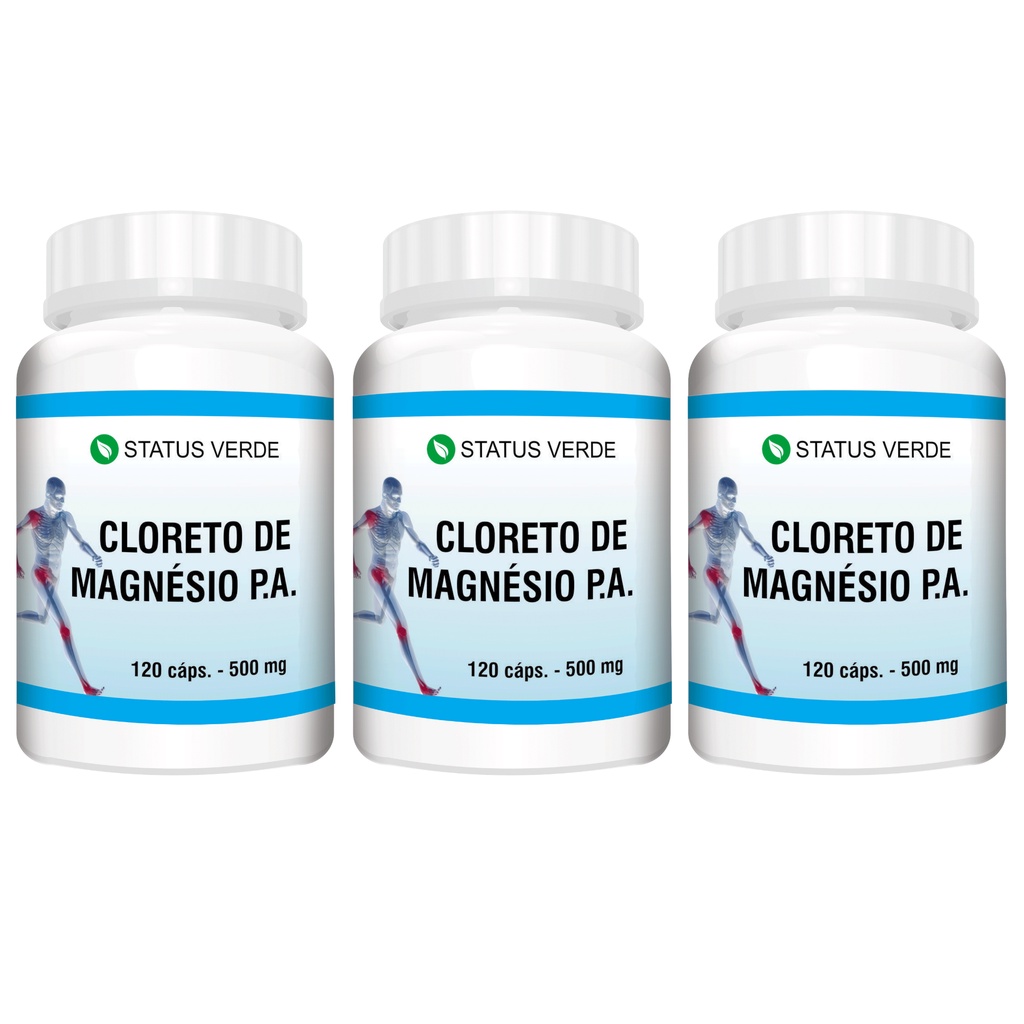 Kit 3 Cloreto de Magnésio 360 Cápsulas 500 mg Status Verde | Shopee Brasil