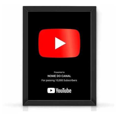 Quadro Youtube Personalizada Nome Do Canal Número Inscritos | Shopee Brasil