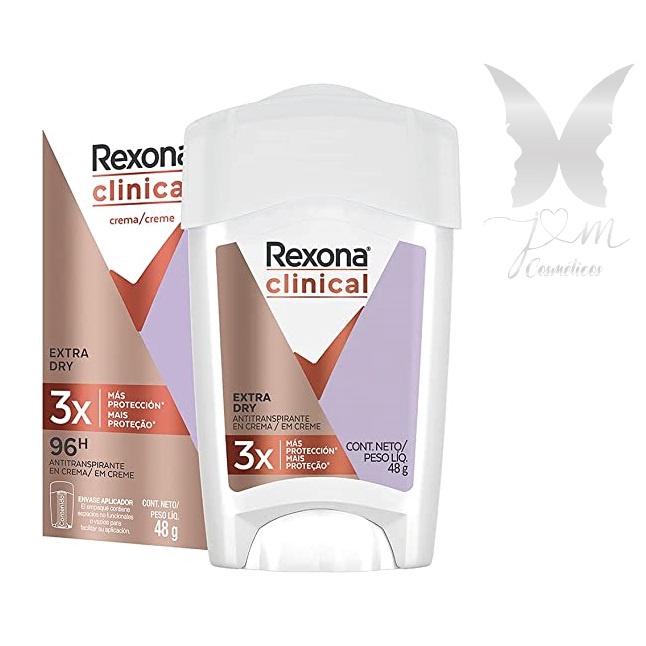 Rexona Clinical Desodorante Creme Extra Dry Feminino Roxo 48g | Shopee ...