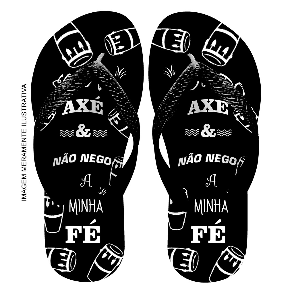 chinelo PRETO umbanda sou do axé e não nego minha fé - chinelo ...