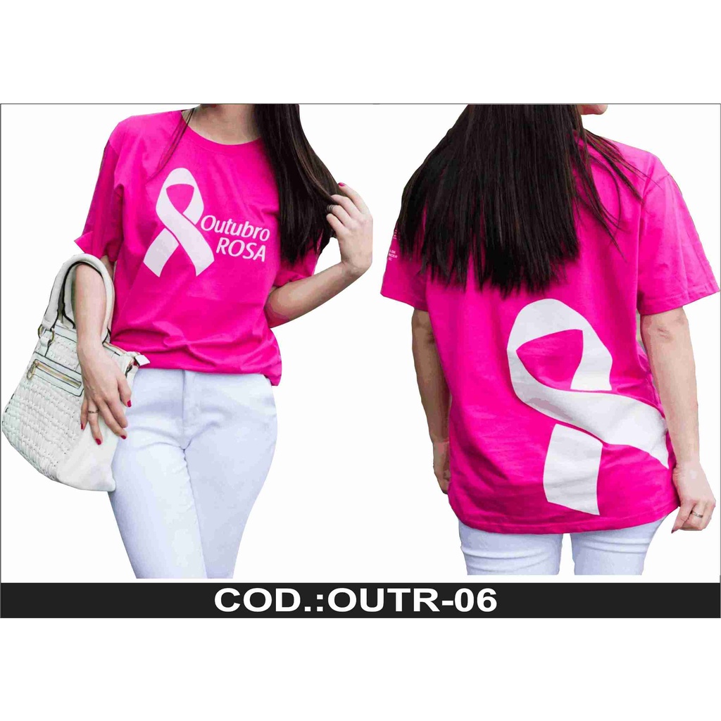 camiseta outubro rosa | Shopee Brasil