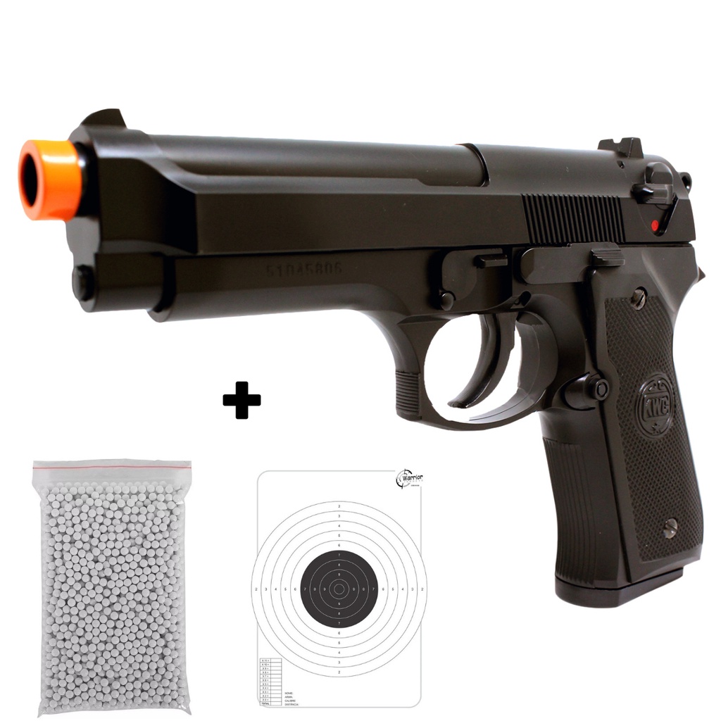 Pistola De Airsoft Spring Kwc M92 Modelo Beretta M92 6mm | Shopee Brasil