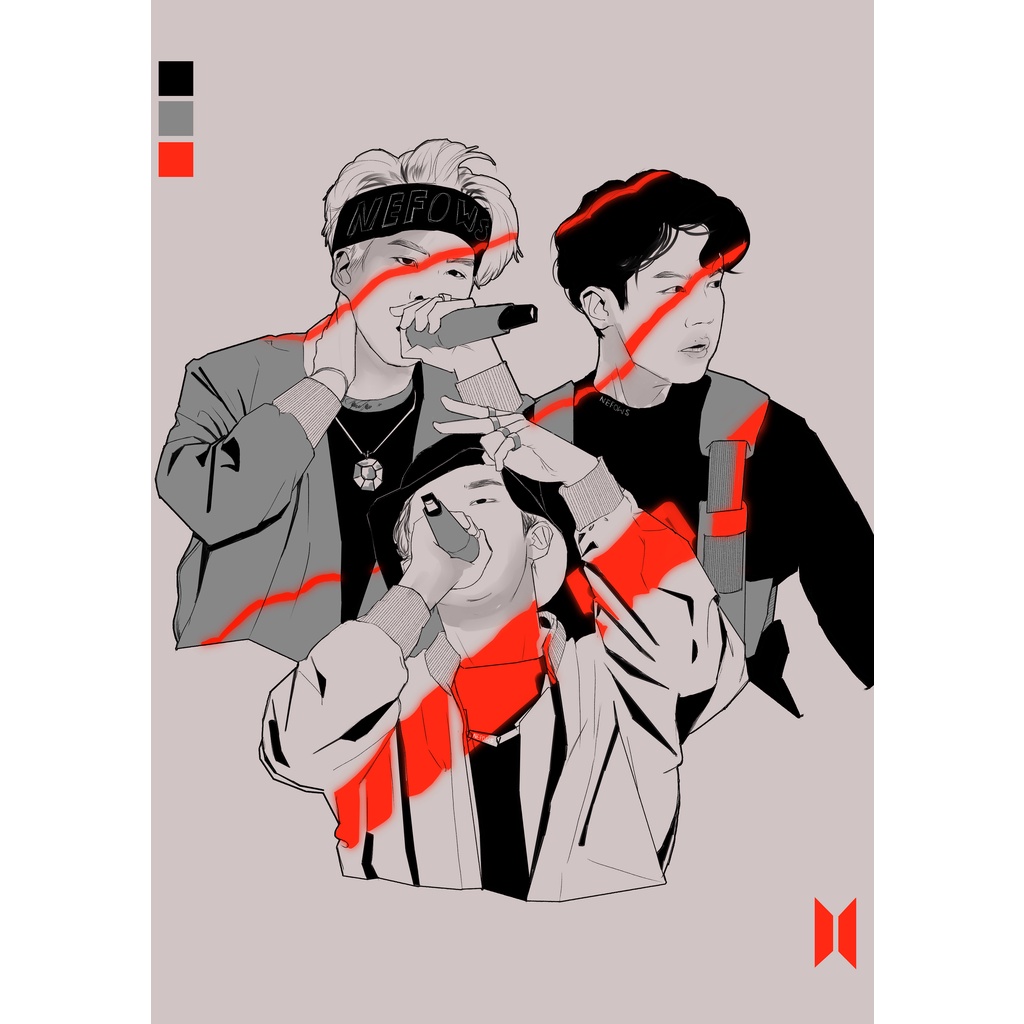 ARTE kpop fanart digital BTS Bangtan Boys Kim Namjoon Jung Hoseok Min ...