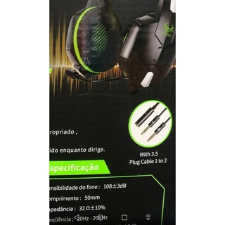 FONE VERDE GAMER EJ-901 P3. | Shopee Brasil