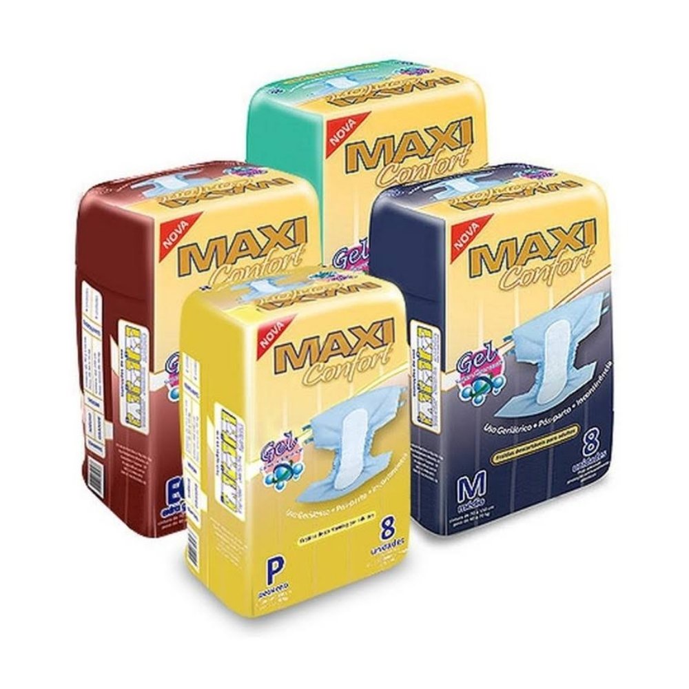 Fralda Geriátrica Maxi Confort 8 Pcts | Shopee Brasil