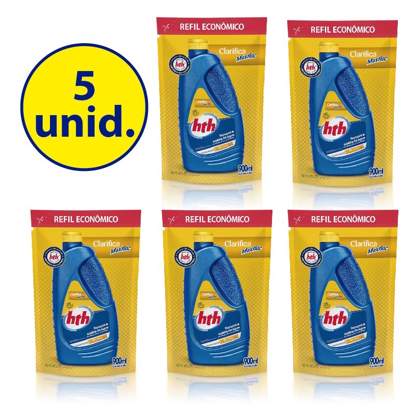 5 unid. Clarificante Clarifica Maxfloc® - refil 900 ml - hth | Shopee Brasil
