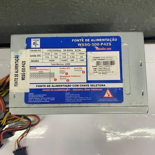 Fonte Nominal Wise Model: Wssg-500-p42s 24pinos 220w Sata | Shopee Brasil