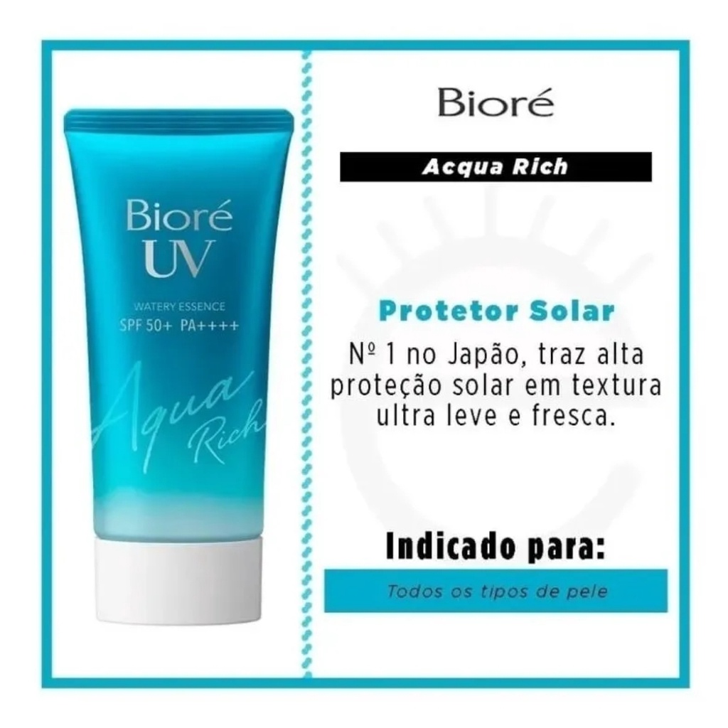Bioré Protetor Solar Bioré Aqua Rich Watery Essence 50g Spf50 | Shopee ...
