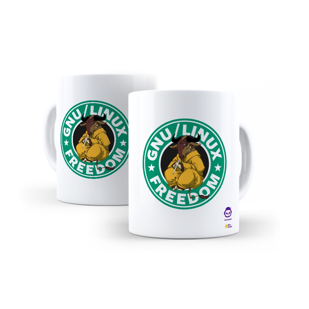Caneca Gnu Linux Freedom Programador | Shopee Brasil