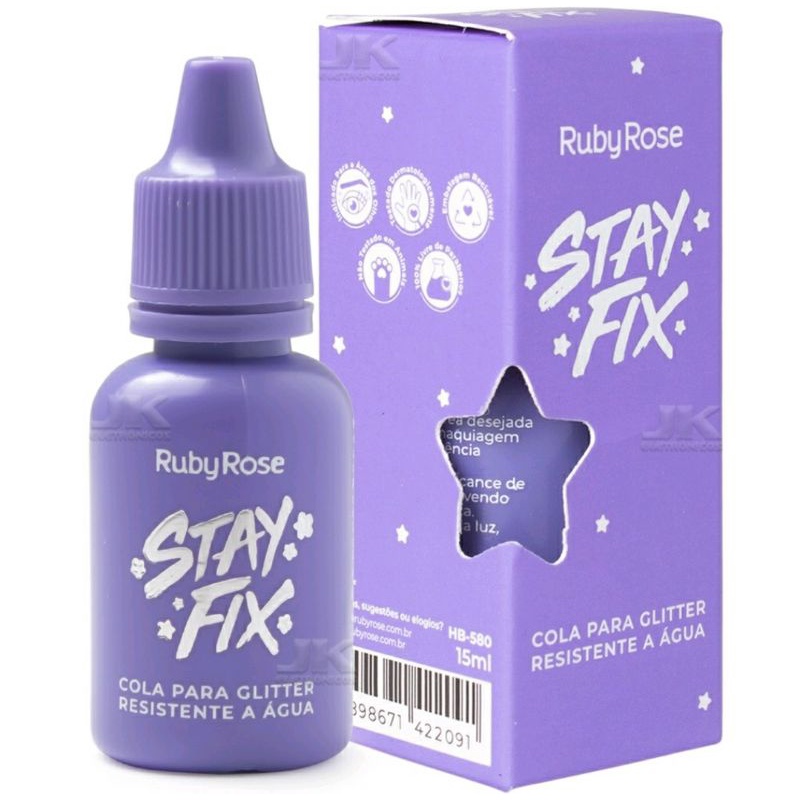 Cola para Glitter Stay Fix Ruby Rose - Fixador Resistente à Água ...
