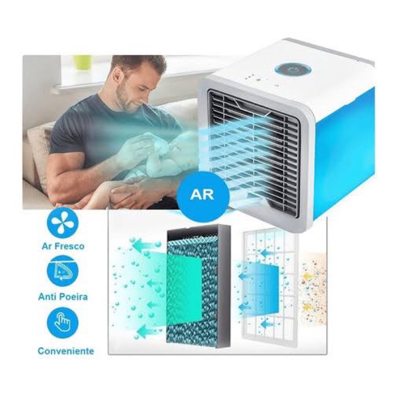Mini Ar Condicionado Portátil USB Climatizador Resfriador Artic ...