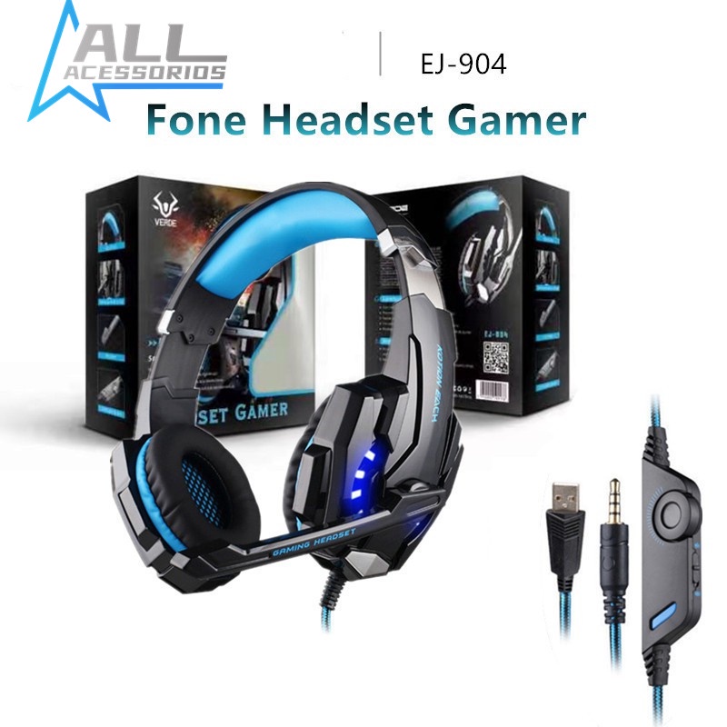 EJ-904 FONE Headphones e Headsets GAMER/EXTRA BASS/PC/PS3/PS4/CELULA ...