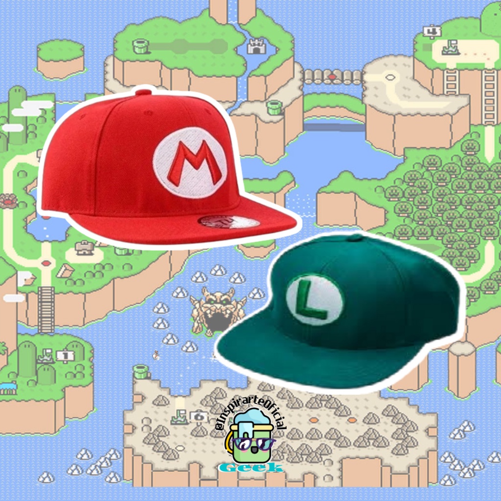 Boné Super Mario Bros - Mario e Luigi | Shopee Brasil