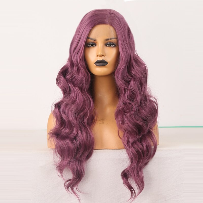 Peruca Lace Front - Roxa Uva - Ondulada - Fibra Japonesa - 70 cm ...