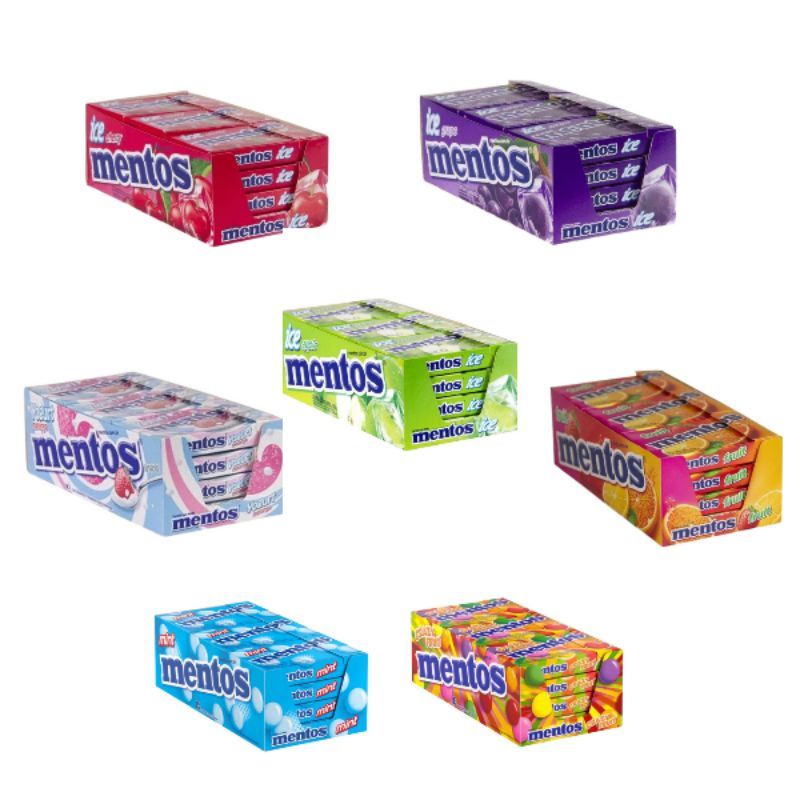 Mentos Sabores caixa com 12 embalagens Balas Mentos | Shopee Brasil