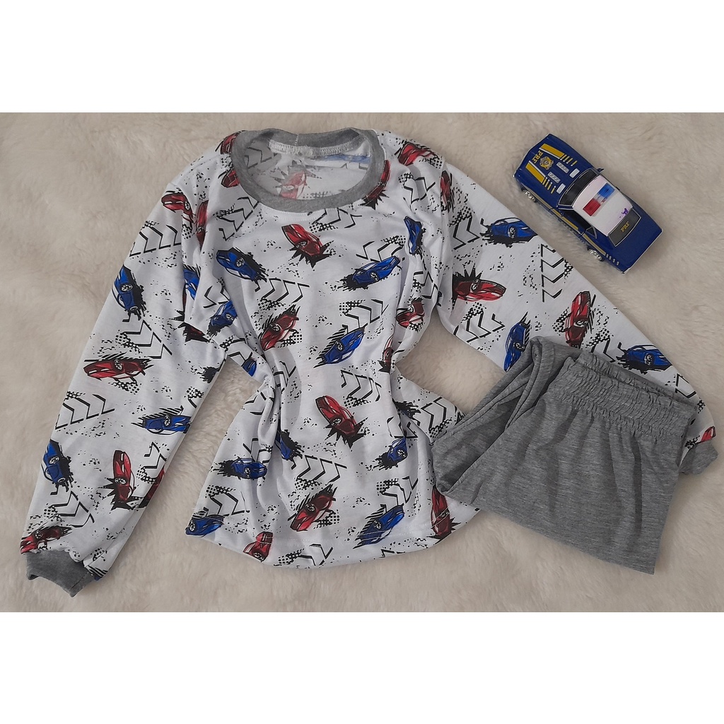 Pijamas infantis masculinos longos - 8 anos | Shopee Brasil