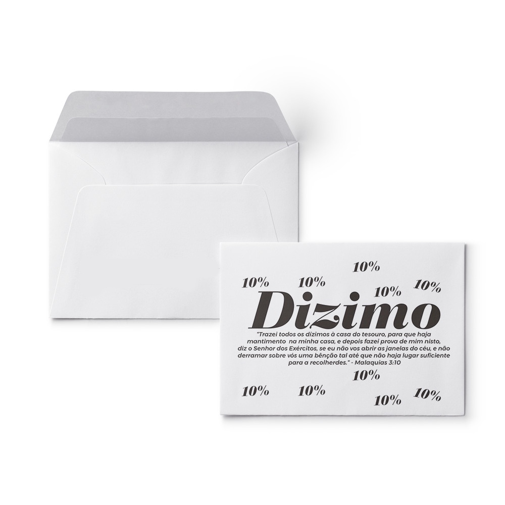 Envelope Colado Dizimo 10% ( Cento) | Shopee Brasil