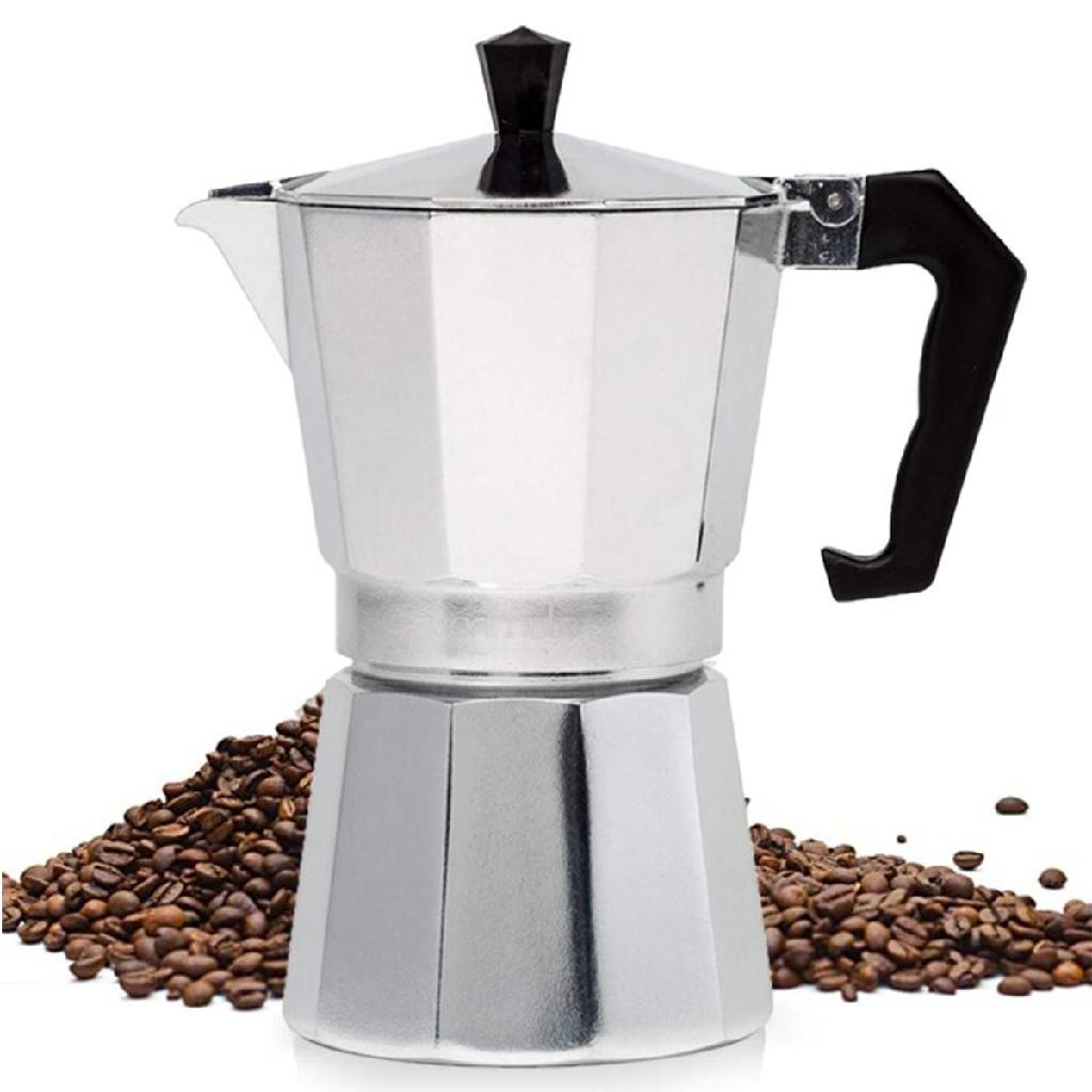 Cafeteira Chaleira Italiana Moka de Fogão Camping Alumínio Inox Express Vários Tamanhos | Shopee ...