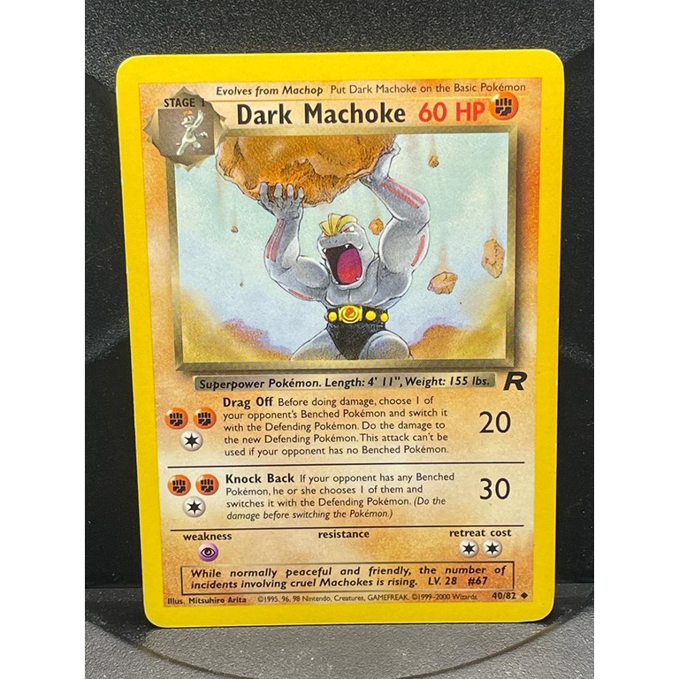 Dark Machoke 40/82 Team Rocket 1999 2000 Pokemon TCG Antigo Vintage ...