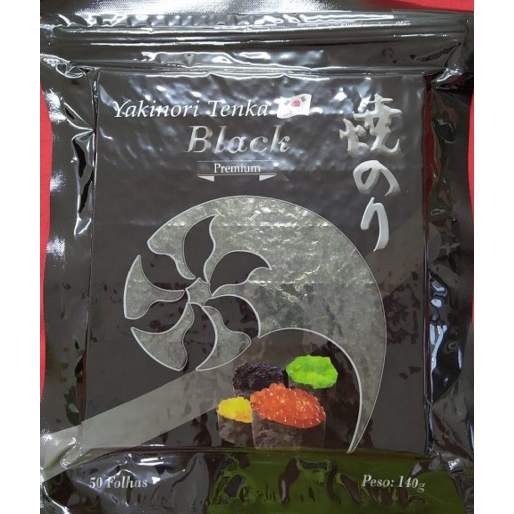 Alga Sushi Nori Black pacote com 50 folhas - 140g | Shopee Brasil