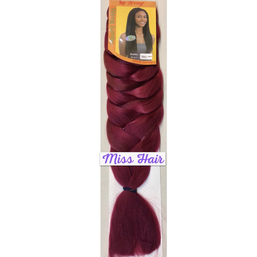 Jumbão Cabelo Orgânico para Trança Box Braid Jumbo Weng - Cor Marsala ...