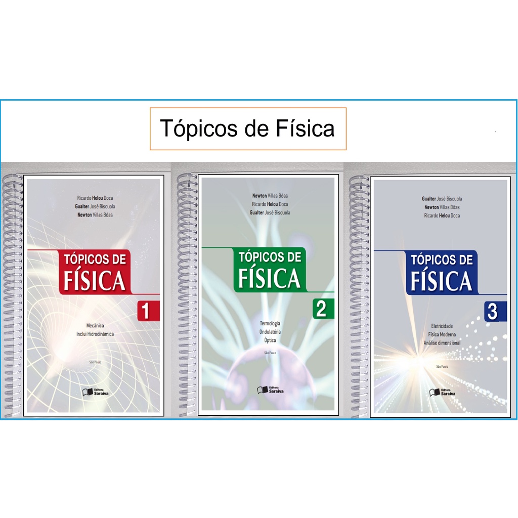 Tópicos de Física Volumes 1,2 e 3 Gualter, Newton e Helou Encadernado ...