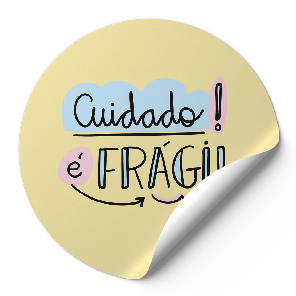 840 Tag Etiquetas Adesivos Para Embalagens Redondos Cuidado É Frágil ...