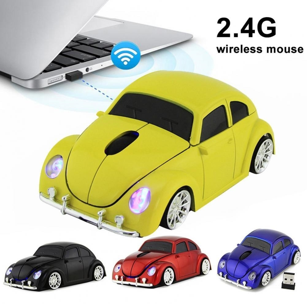 Fusca mouse Óptico 3D Para Carro Sem Fio 1000DPI Carro Sem Fio Mini ...