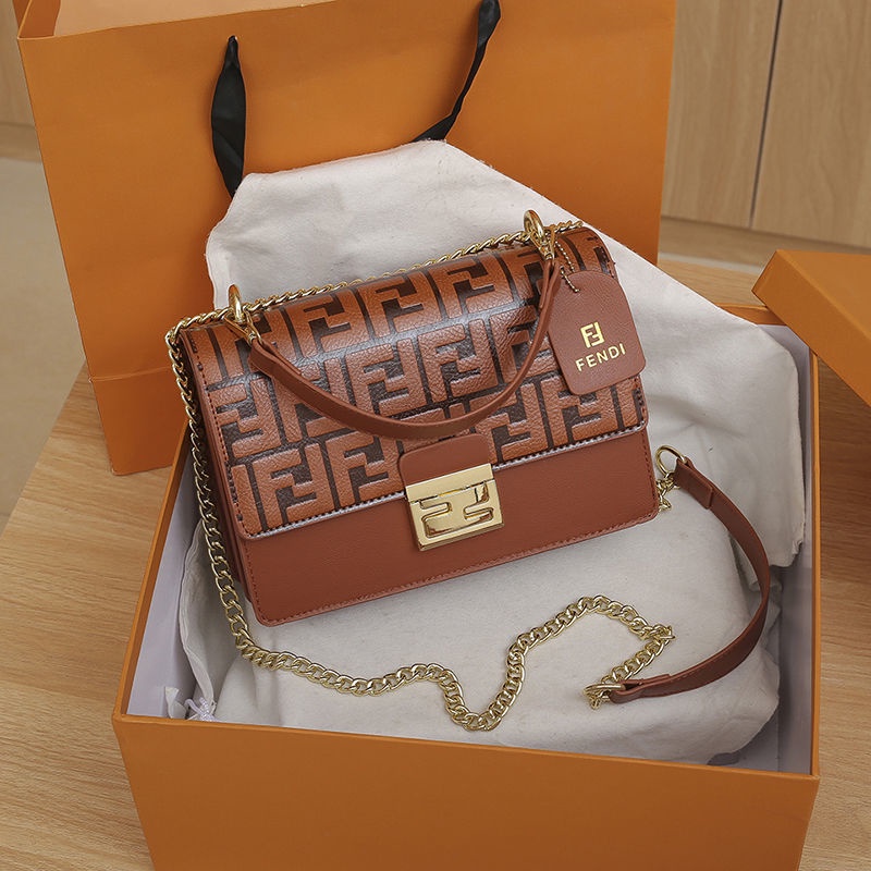 Fendi Bolsa Tiracolo/Transversal Feminina Casual Em PU Quadrada Pequena ...