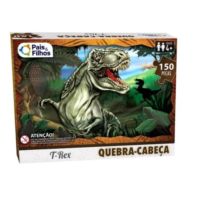 Quebra Cabeça Dinossauro t- Rex 150 Peças Pais & Filhos | Shopee Brasil