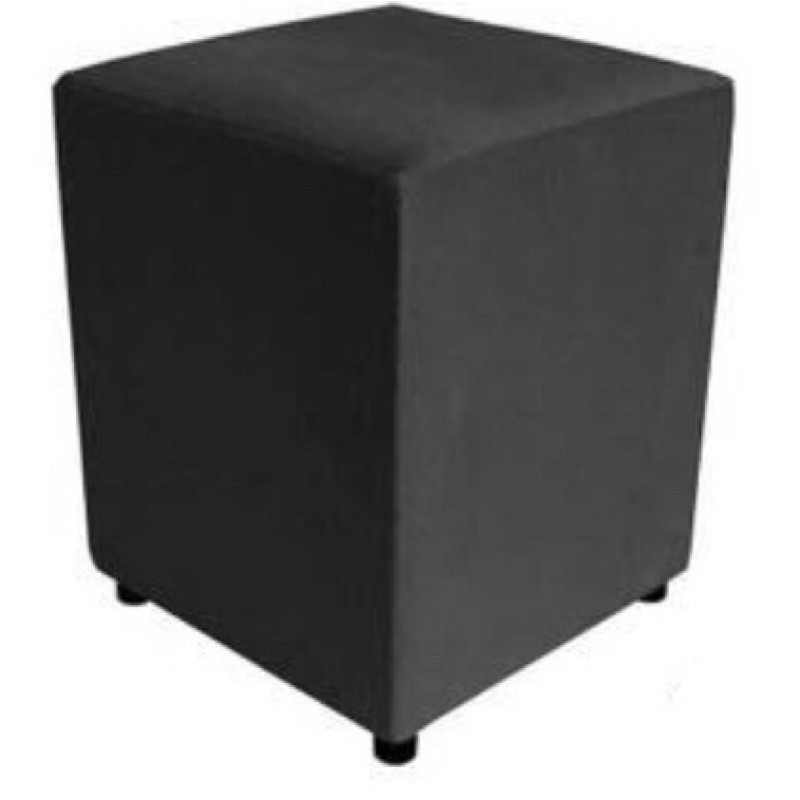 Puff Quadrado Preto Corino | Shopee Brasil