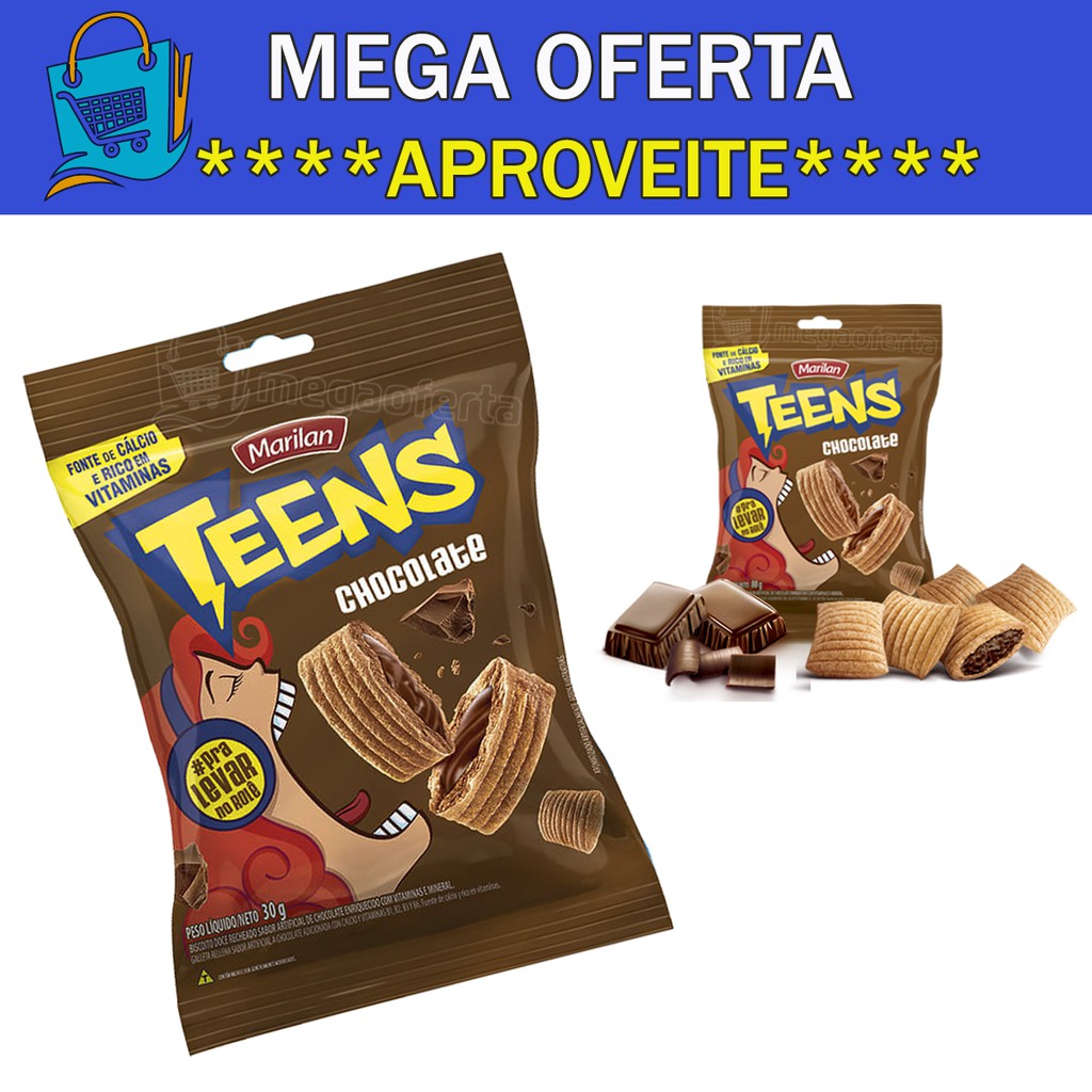 Teens Chocolate Recheadinho Marilan Lanchinho Biscoito Bolacha | Shopee ...