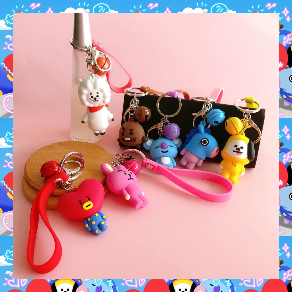 BTS Keychain Korea Large KPOP Bangtan Boys Bt21 Keychain Cute ARMY BT21 ...