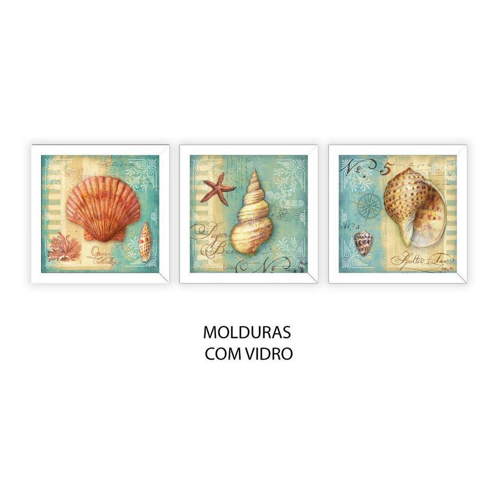 Kit 3 Quadros Decorativos Banheiro,toalete, Lavabo, Praia REF:02FO ...